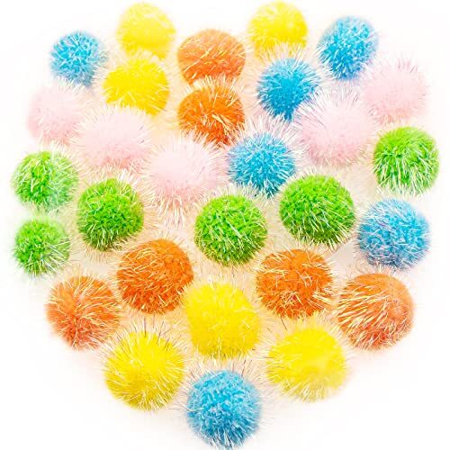 VAPKER 30 Pcs Chat Ball Jouets Sparkle Balls Extra Large 2 Pouces Cat's ...