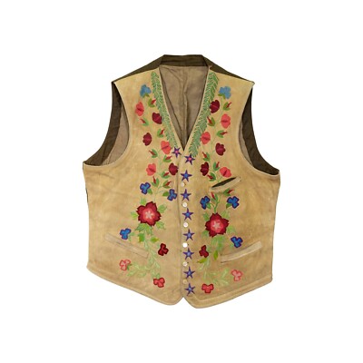Native American Cree Silk Embroidered Vest | eBay