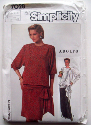 Designer ADOLFO drop waist evening gown dress pattern7028 size 10 12 14 ...