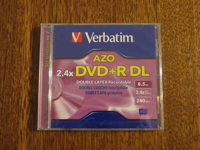 Verbatim DataLifePlus (Azo) DVD+R DL 8.5GB Jewel Case Single 2.4x ...