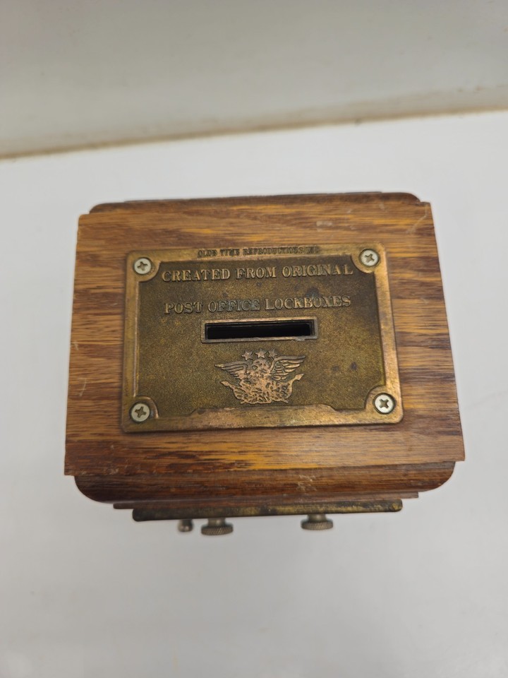 Jolly Good Ind Post Office Box Coin Bank 650 Wood Metal Combination ...