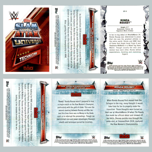 Ronda Rousey Lot 6 Wrestling Cards 2019 Topps WWE Set Collection NM | eBay