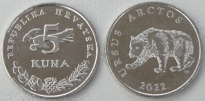 Croatia 5 Kuna Commemorative Coin 2022 Bear p23 Uncirculated | eBay