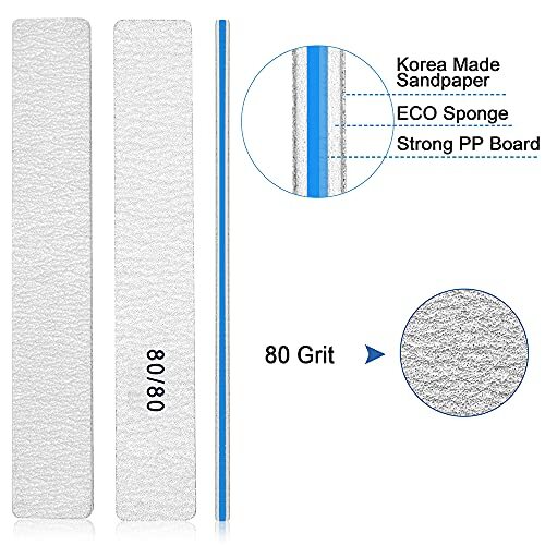 Nail File for Acrylic Nails 12pcs, 80/80 Grit Files Emery Boards, 80/80 ...