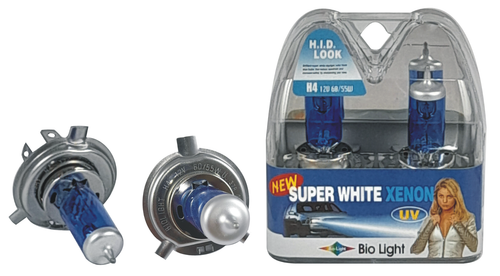 H4 12V 60/55W Super Plus 150 Biolight Ice Blue UV Cut Halogen Globes ...