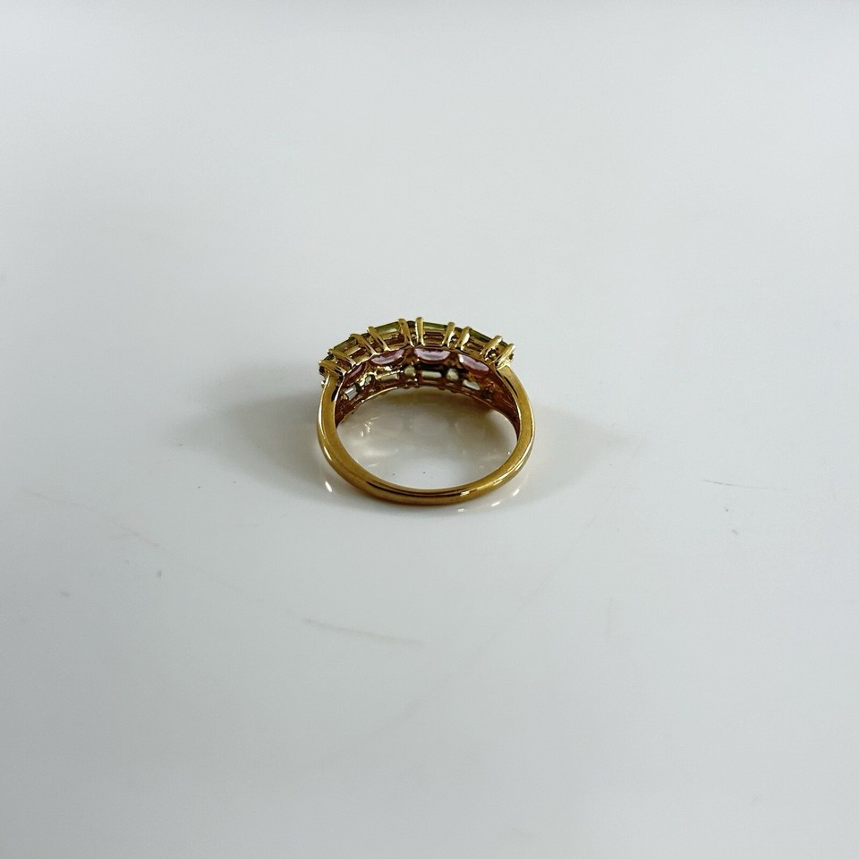 Vintage Ladies 10kt YG Ring 1.25cts Pink Sapphires and .75cts Peridots ...