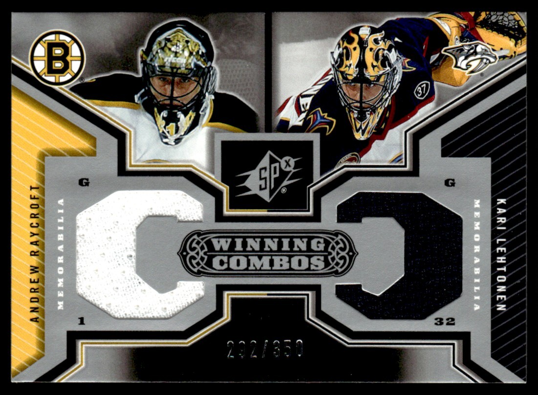 2005-06 SPx Winning Combos Andrew Raycroft/Kari Lehtonen 232/350 Boston ...