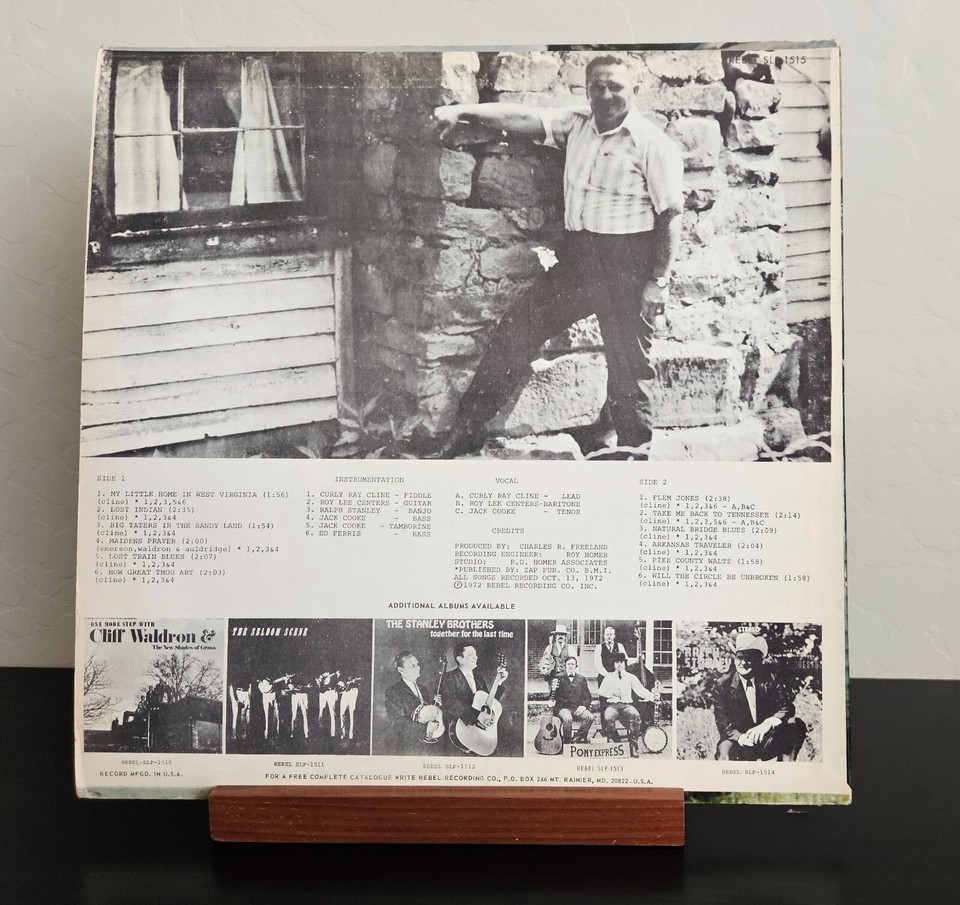 Curly Ray Cline – My Little Home In West Virginia (Rebel LP) 1972 | eBay