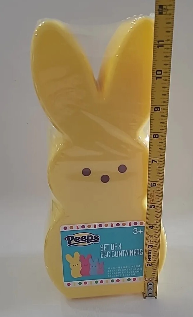 Peeps Set Of 4 Bunny Egg Candy Containers Storage Easter Blow Mold New ...