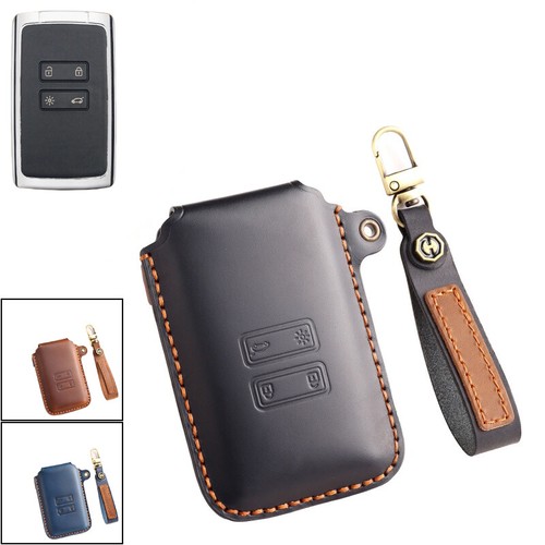 Real Leather Car Key Case Cover For Renault Kadjar Captur Espace Megane ...