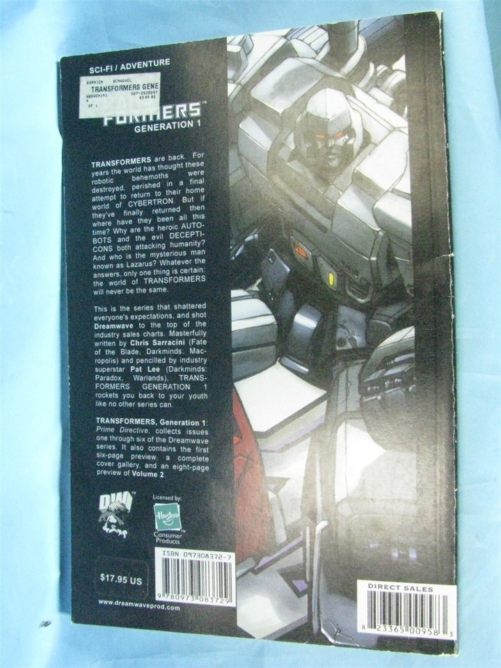 Transformers Generation One Volume 1 - Prime Directive DW 2002 TPB | eBay