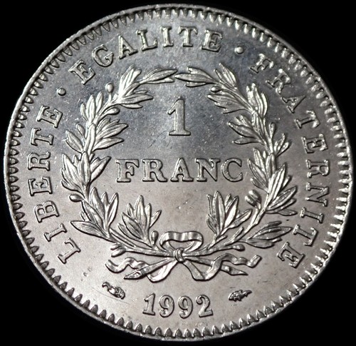 France 1 Franc 1992 Liberty Bust Commemorative issue UNC Coin WCA 5722 ...