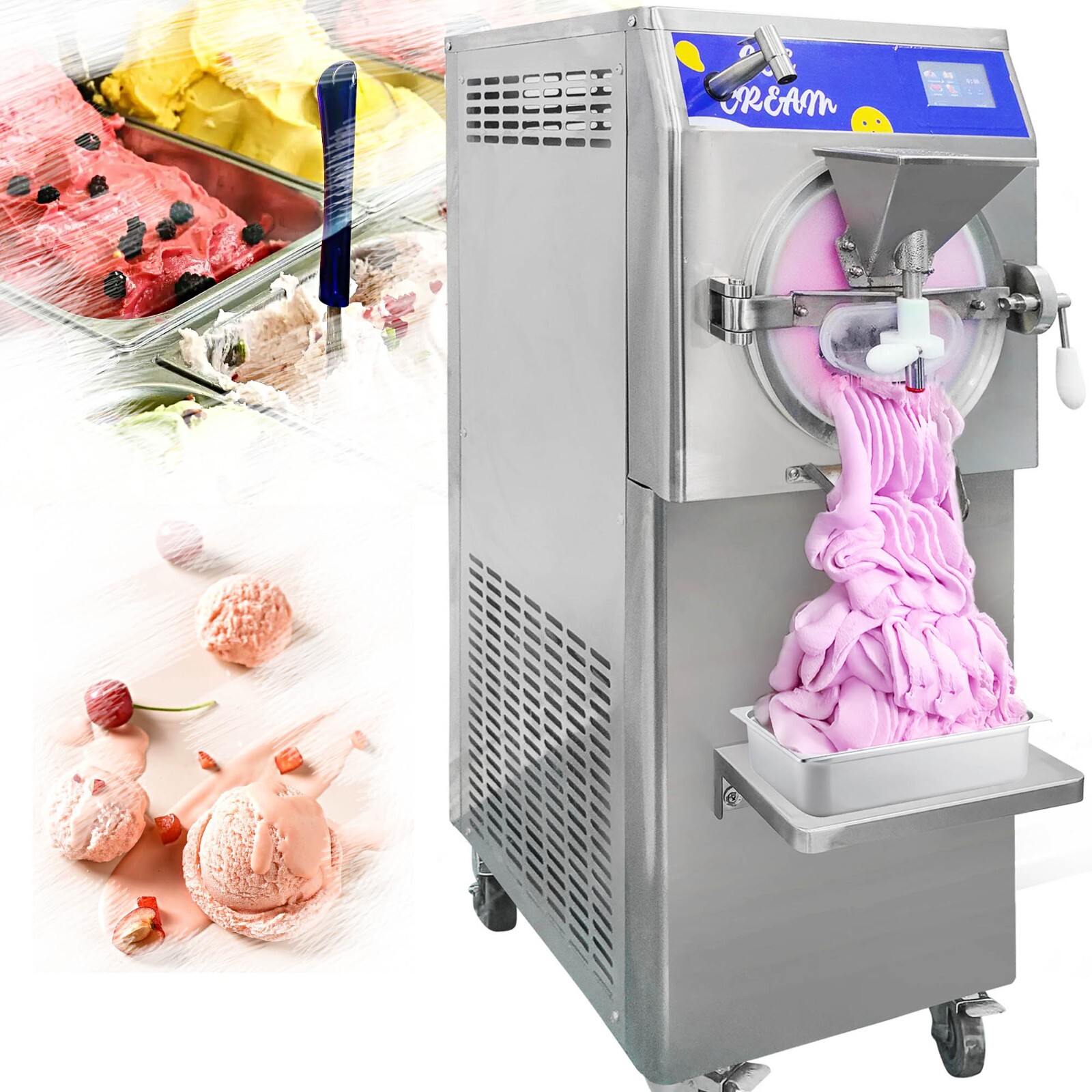 Wixkix 60L/H Italian Ice Machine Gelato Maker Batch Freezer with Faucet ...