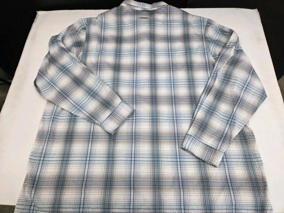 Habit Mens Long Sleeve White/ Blue Plaid Fishing Shirt Size 2XL Nylon ...