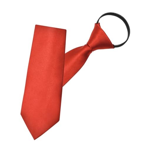 Zipper Ties for Men Solid Color Pre-tied Adjustable Mens Ties Satin Red | eBay