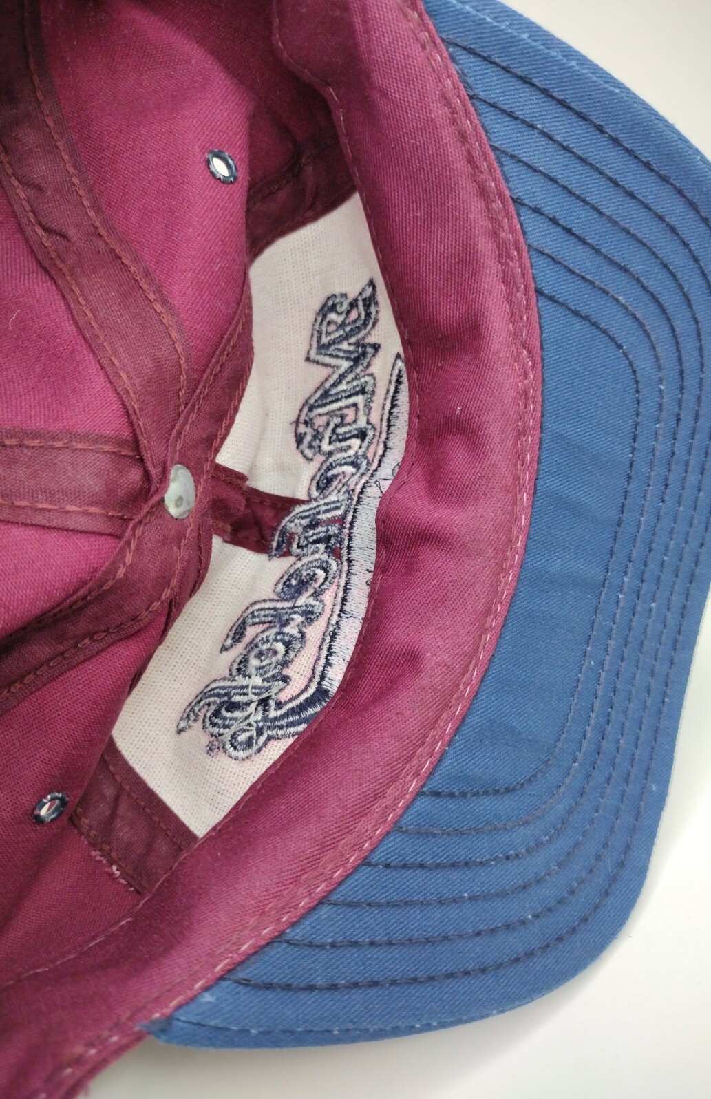 Vintage MICHELOB 80s USA Maroon Navy Blue Hat Cap Sna… - Gem