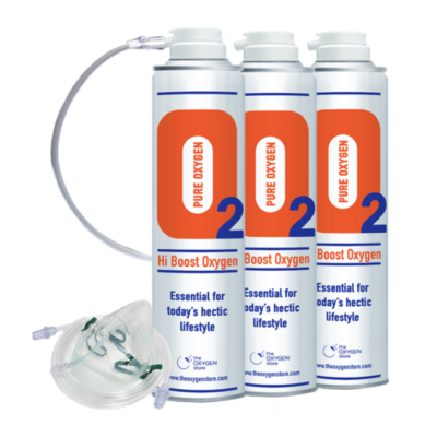 3 X 10L O2 Oxygen in a can 30L Portable Including 1 x Mask and Tubing ...