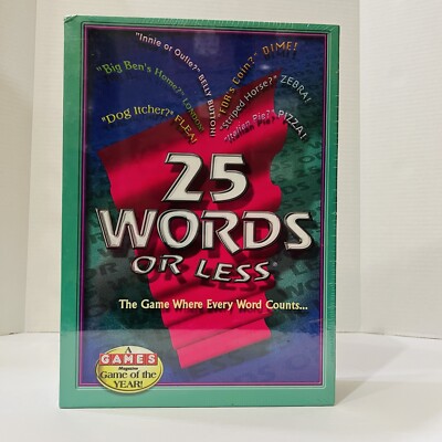 25 WORDS OR LESS Board Game 1997 Winning Moves Inc Factory Sealed RARE ...