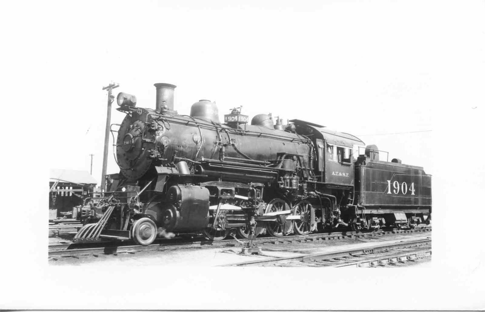 8B710 RPPC 1940s?/50s AT&SF SANTA FE RAILROAD 2-8-0 ENGINE #1904 | eBay