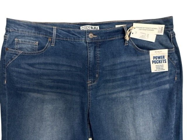Code Bleu Jean Shorts 24W Blue Classic Chelsea Bermuda Power Pocket ...