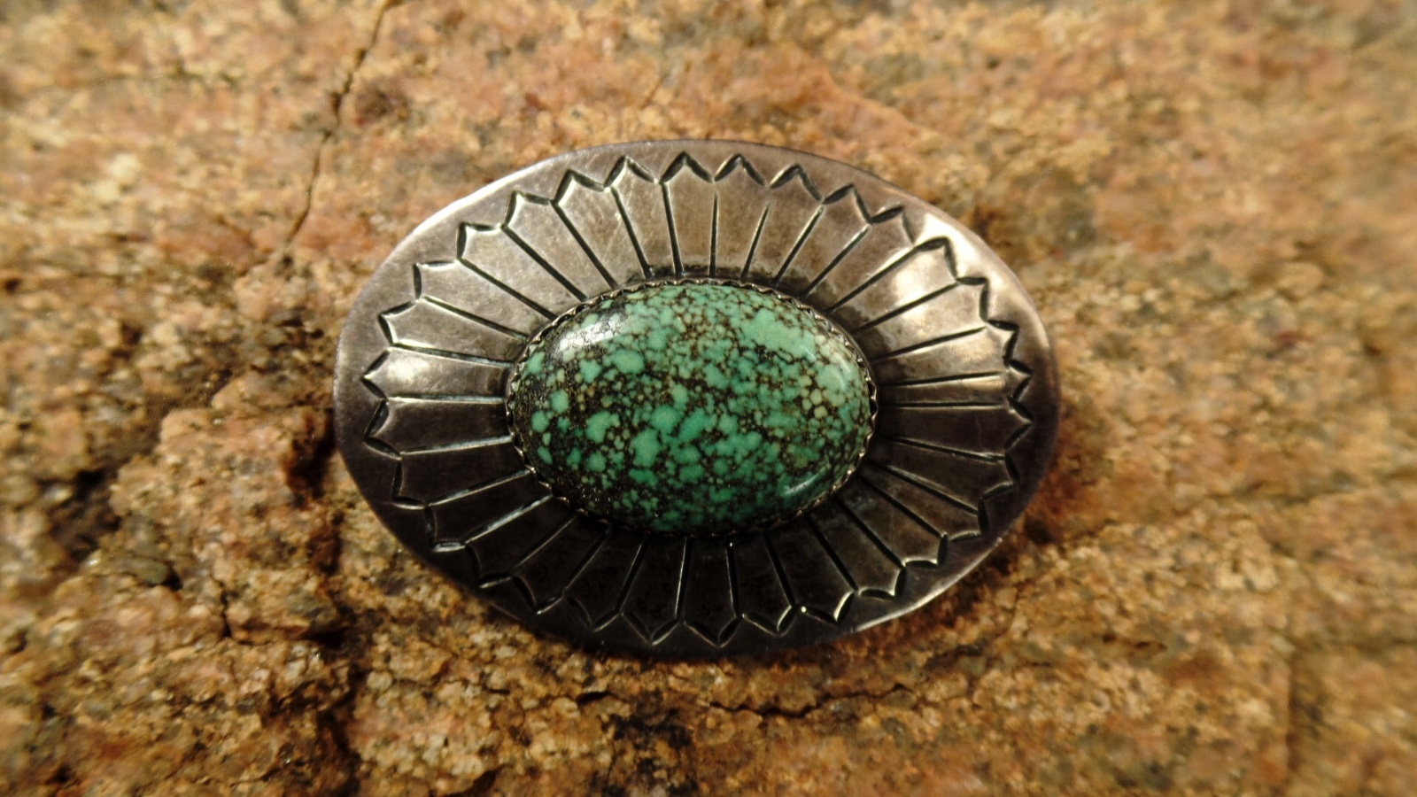 Vintage Concha Pin Sterling Silver Turquoise - Great Stone | eBay