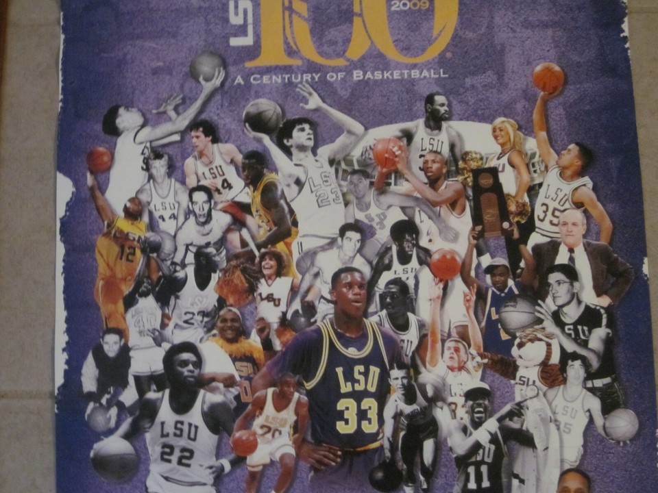 LSU TIGERS 2008-2009 BASKETBALL SCHEDULE POSTER 100 YEARS OF BASKETBALL ...
