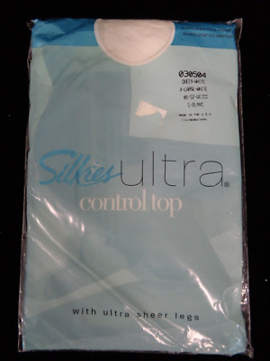 Silkies Ultra Control Top Pantyhose - White - Size Queen XL - NOS | eBay