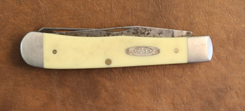 Case XX 3254 CV 2 Blade Trapper Yellow Synthetic Handle Pocket Knife | eBay