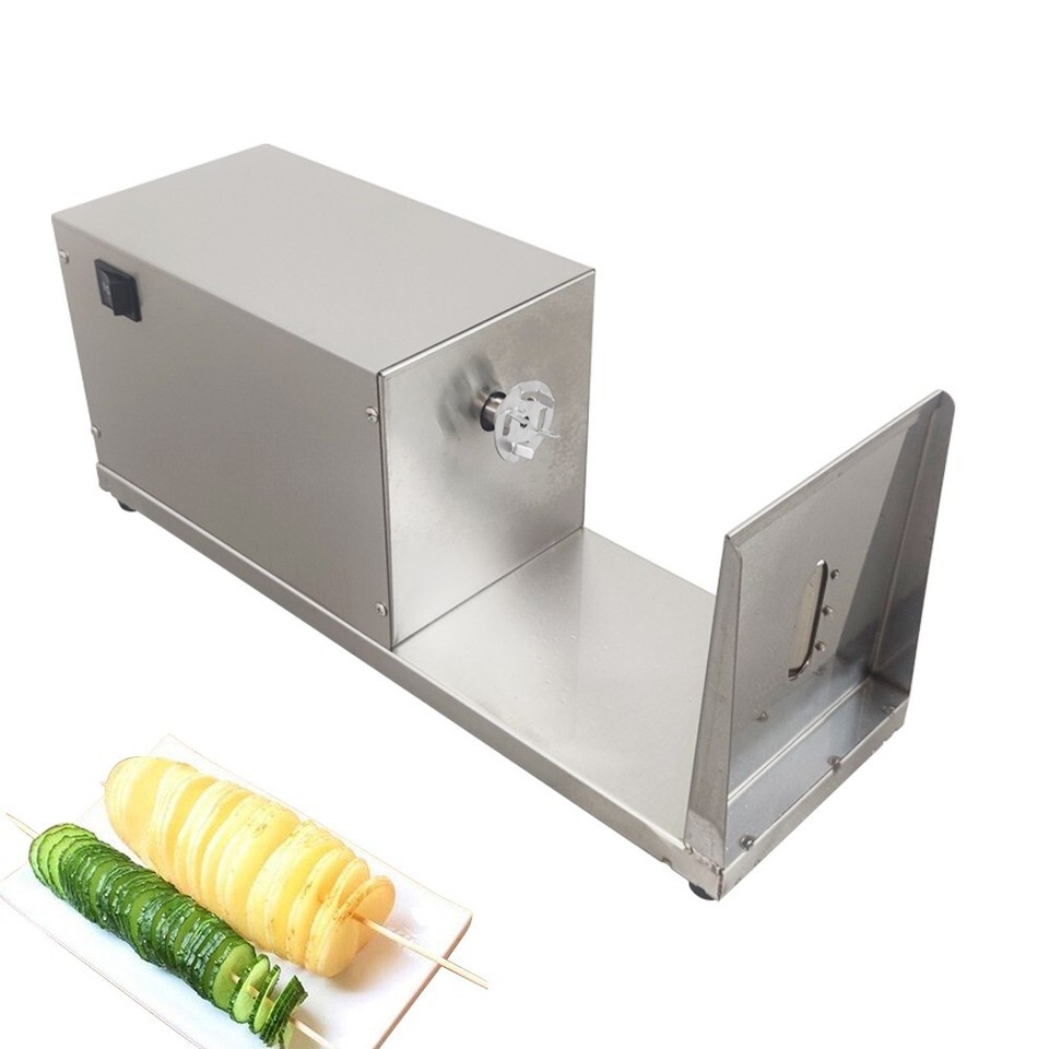 Electric Potato Tower Slicer Vegetable Spiral Tornado Stainless Cutter ...