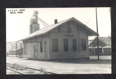 RPPC RALLS TEXAS AT&SF RAILROAD DEPOT TRAIN STATION REAL PHOTO POSTCARD ...