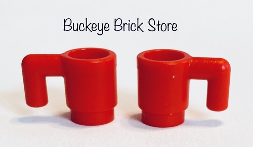 NEW Lego Minifig Red DRINKING CUPS Mugs Food Kitchen MINIFIGURE Dishes ...