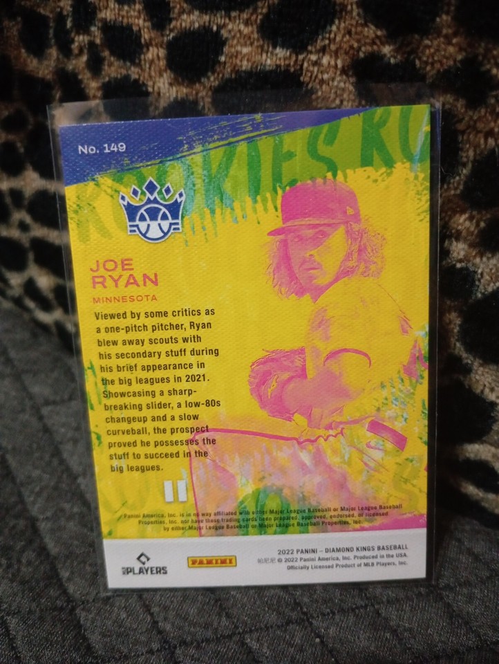 A1 2022 DIAMOND KINGS FRAMED RC JOE RYAN MINNESOTA TWINS Black ROOKIE ...