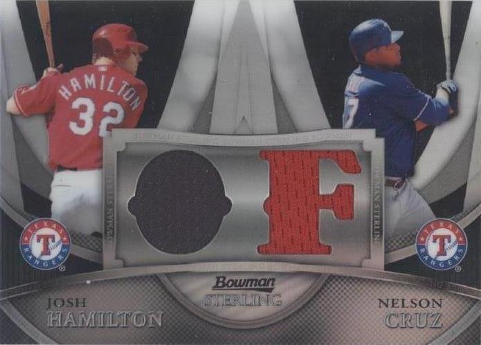 2010 Bowman Sterling - Boxloader Dual Relics Nelson Cruz, Josh Hamilton ...