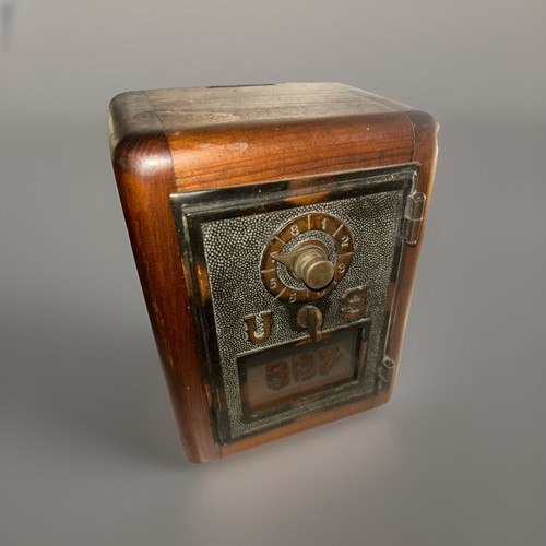 Vintage Metal Wood Block Coin Bank USPS Door Postal Box Mail Box US ...