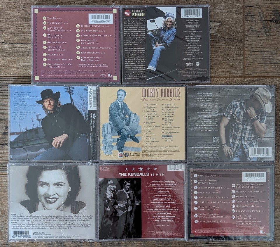 New Sealed Mixed Lot Of 8 Country CDs Patsy Cline, Dolly Parton, George ...