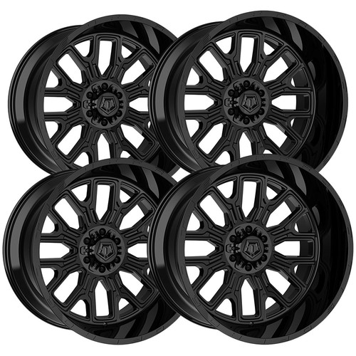 (Set of 4) TIS 560B 22x12 5x135/5x150 -44mm Gloss Black Wheels Rims 22 ...