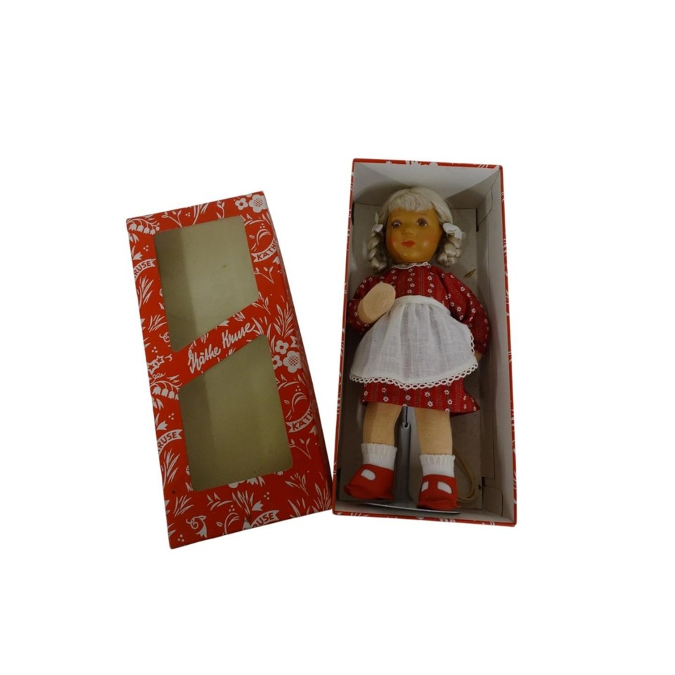 Vintage Kathe Kathy Kruse German Cloth Fabric Plastic 10" Doll w ...