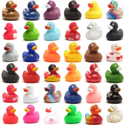 Badeenten - farbig - Quietscheentchen Quietscheente Gummiente - L: 8,5 ...