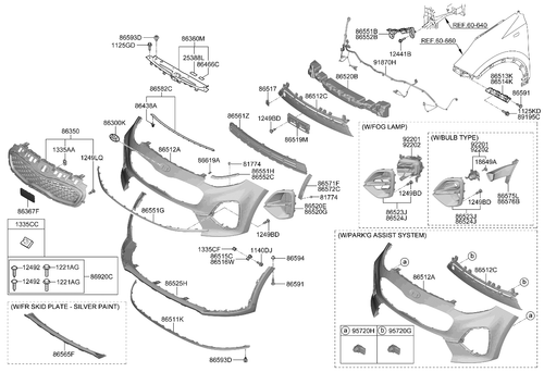 Kia 86569-D9560 Front Bumper Grille for 20-22 Sportage New Genuine ...