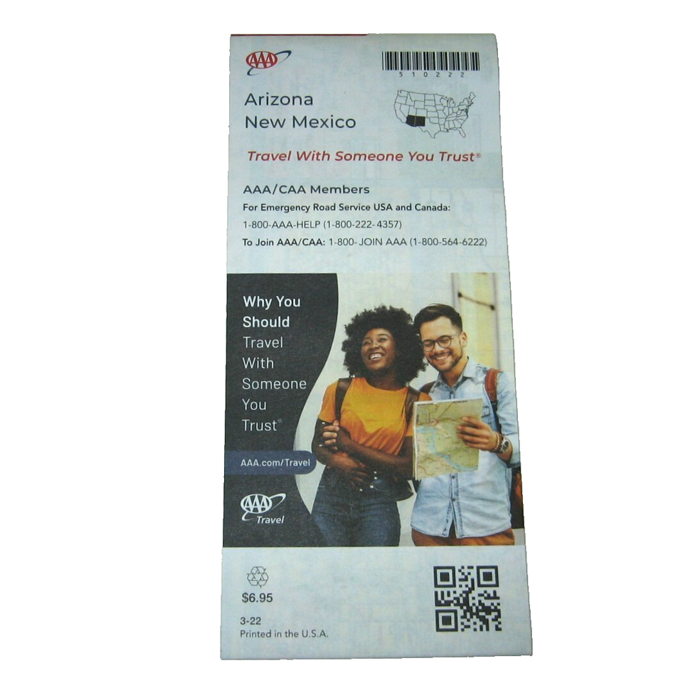 AAA Highway Road Map - Arizona / New Mexico - State Series - 2022 | eBay