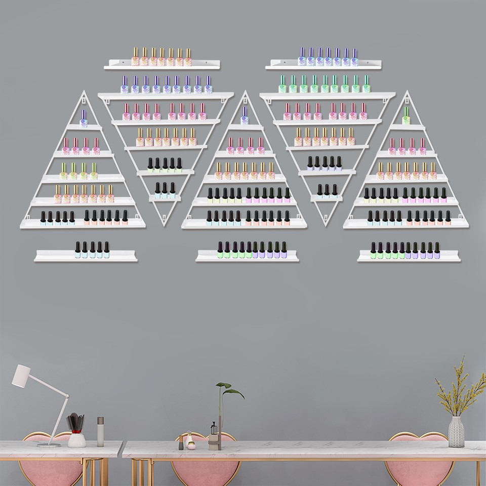 10Pcs Wall-mounted 5-tier Display Racks Nail Polish Triangular Nail ...