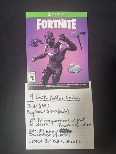 RARE Fortnite Dark Vertex Code | 4 In Stock | eBay