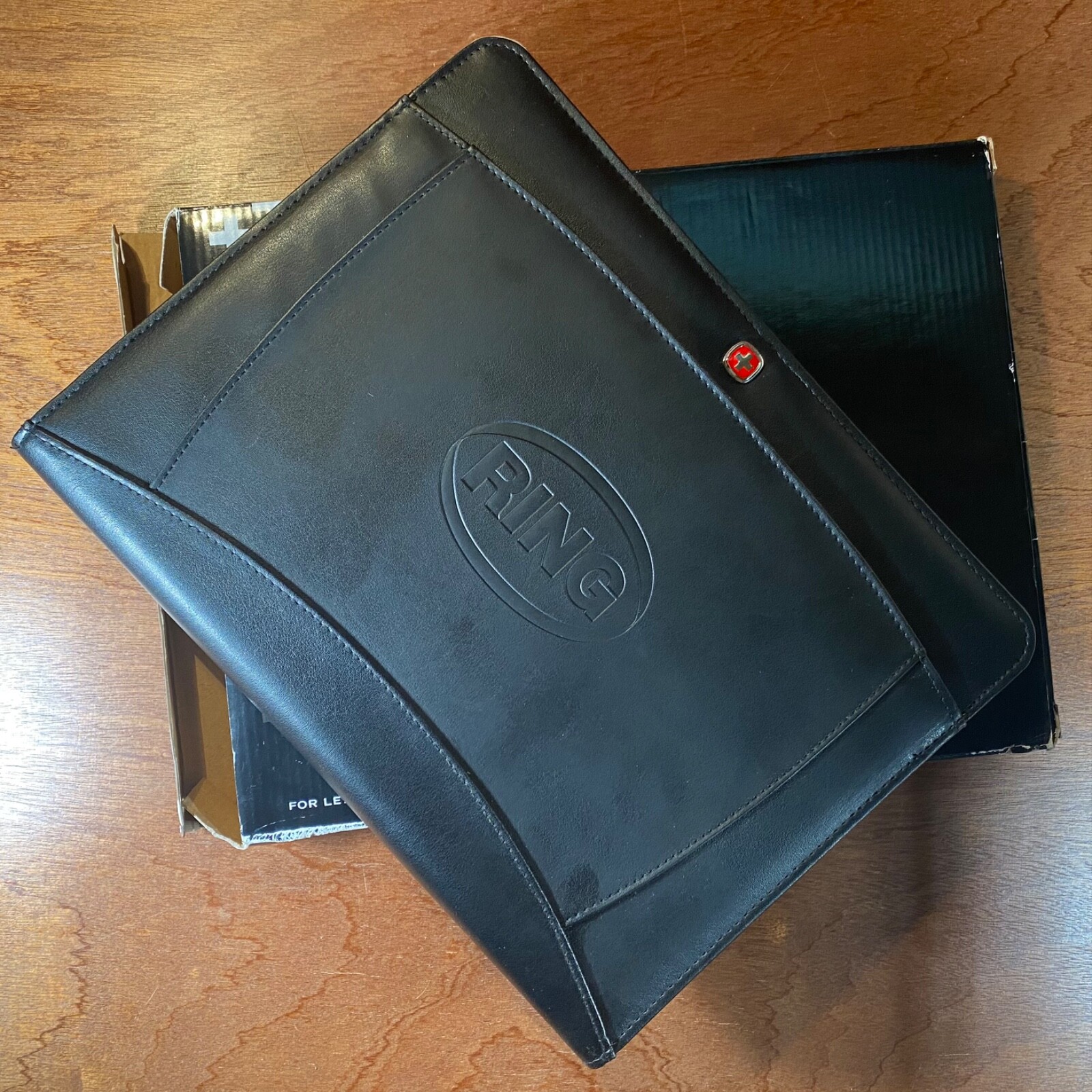 Wenger Swiss Army Leather Portfolio Organizer • Presentation Padfolio Black | eBay