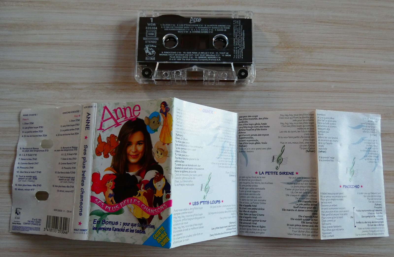 K7 CASSETTE AUDIO TAPE DISNEY ANNE SES PLUS BELLES CHANSONS + VERSIONS ...