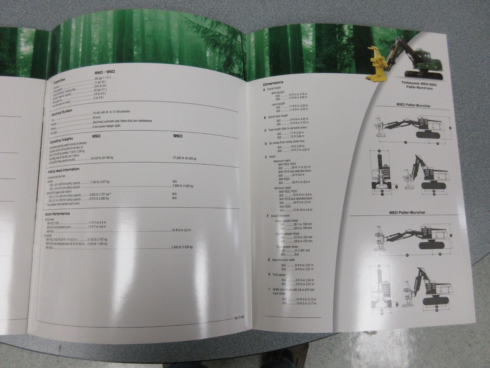 Timberjack 850 950 Feller Bunchers Sales Brochure 14 Pages | eBay