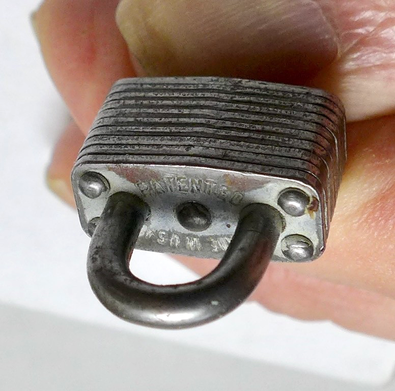 Vintage Miniature Padlock Bead Keychain Key Ring Fob MASTER LOCK CO ...