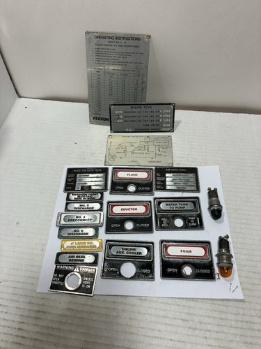 Lot Of Fire Engine Data Plates Labels Tags Feecon Diagram Instructions ...