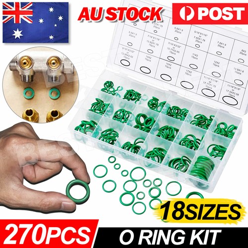 270 Pcs Air Conditioning O Ring Assortment Kit Green 18 Sizes Oring Gas ...