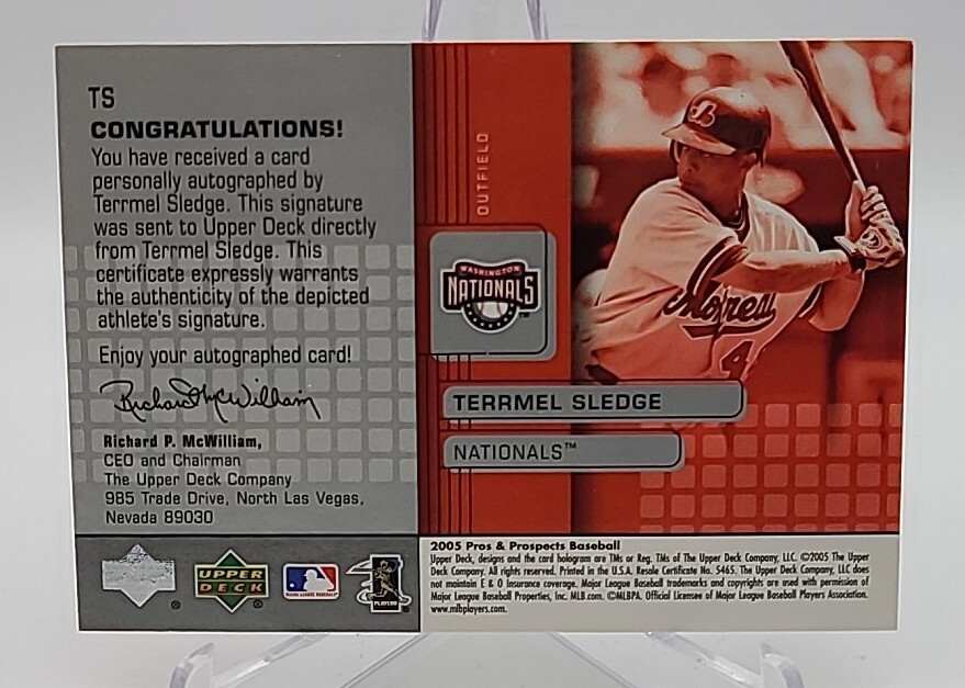 2005 Pros & Prospects Terrmel Sledge AUTO RC EXPOS/NATIONALS #TS | eBay