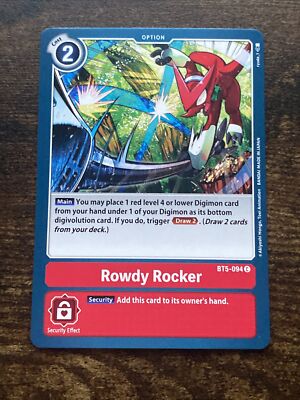 Rowdy Rocker BT5-094 C Digimon TCG L4894* | eBay